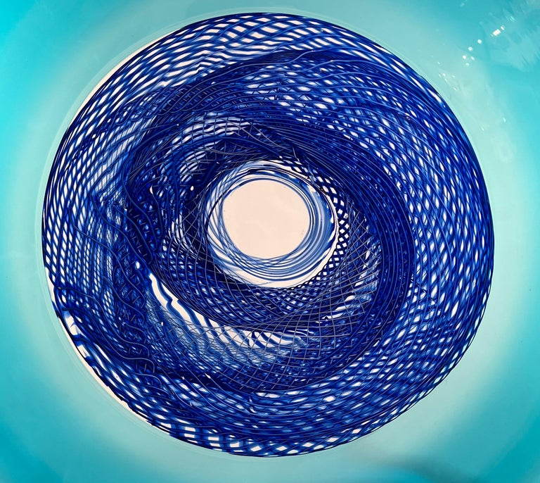 David Thai - Blue Rondelle, Modern Canadian Glass Sculpture, 2022 For ...