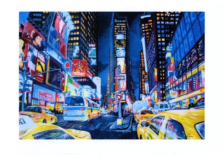 David Truman - Rush Hour, New York Cityscape Painting, Transport Art ...