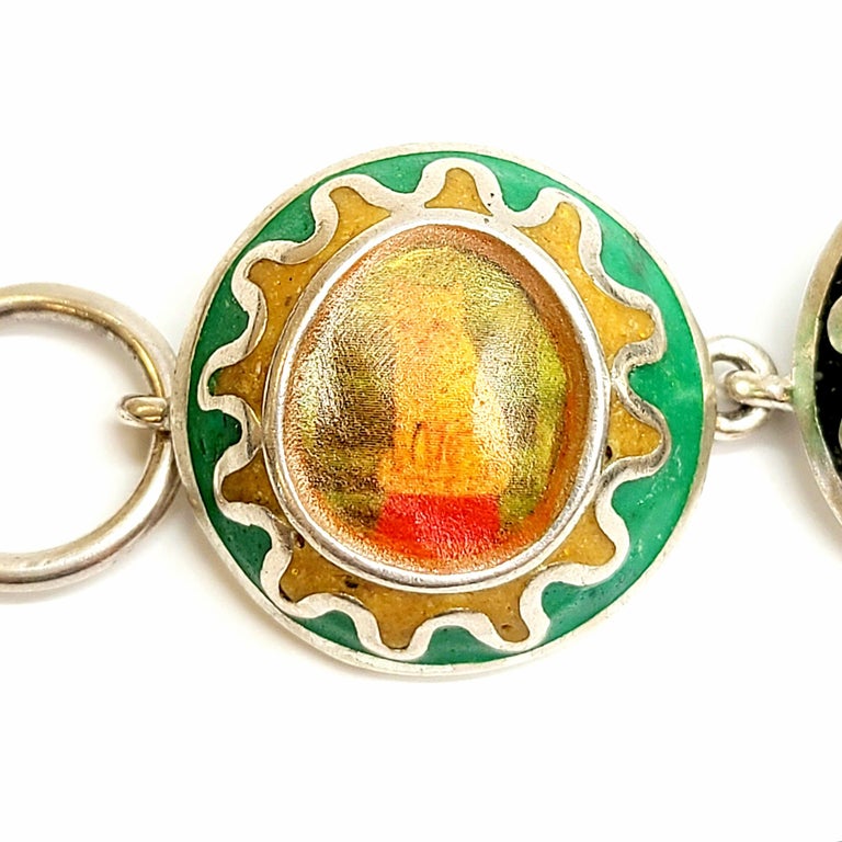 David Urso Sterling Silver Resin Whimsical Animal Link Bracelet For ...