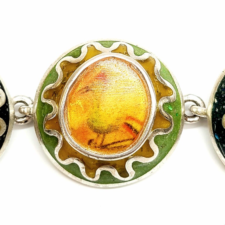 David Urso Sterling Silver Resin Whimsical Animal Link Bracelet For ...