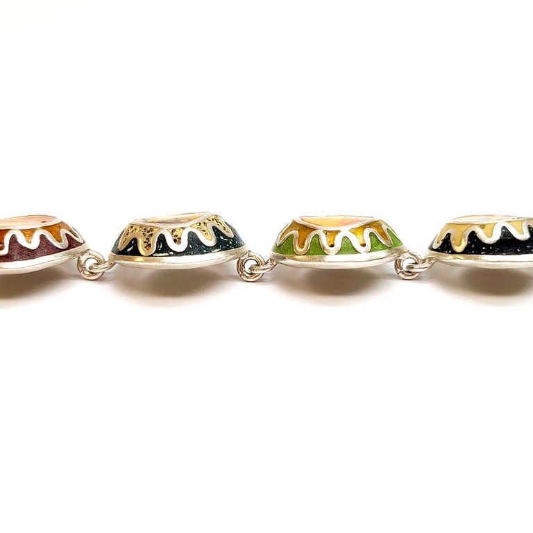 David Urso Sterling Silver Resin Whimsical Animal Link Bracelet For ...