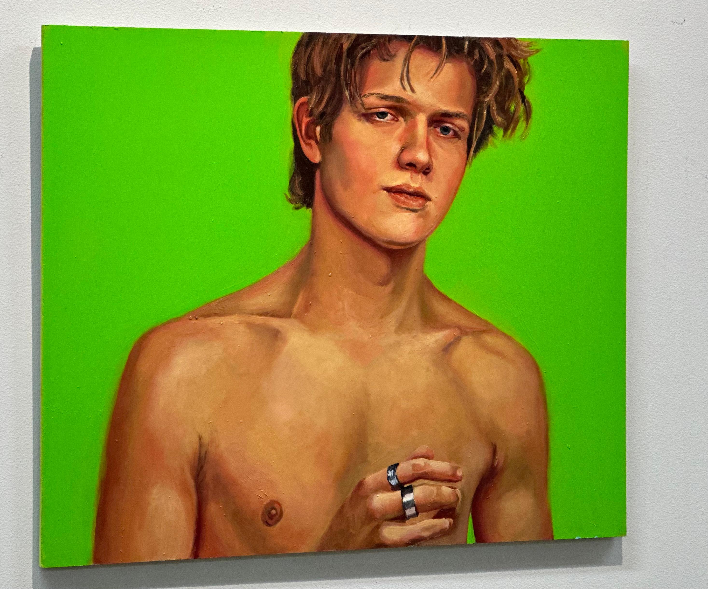 David van der Linden - Quando vivo il mio sogno - 21° Ct Quadro contemporaneo di ragazzo con ...