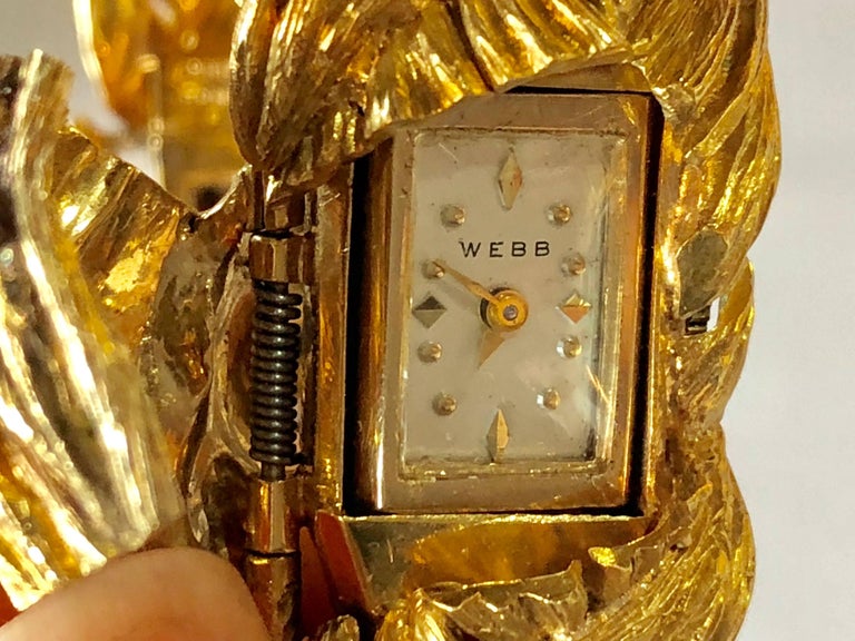 David Webb 18-Karat Gold Weave Watch Bracelet at 1stDibs