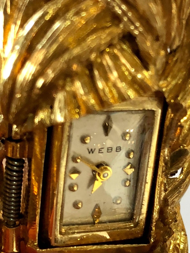 David Webb 18-Karat Gold Weave Watch Bracelet at 1stDibs