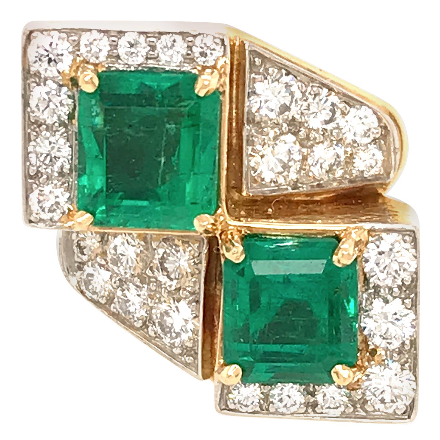 Stunning DAVID WEBB Emerald and Diamond Ring For Sale at 1stDibs