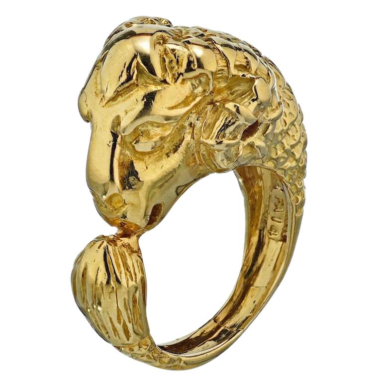 ZOLOTAS Gold Rams Head Ring at 1stDibs | gold ram head ring