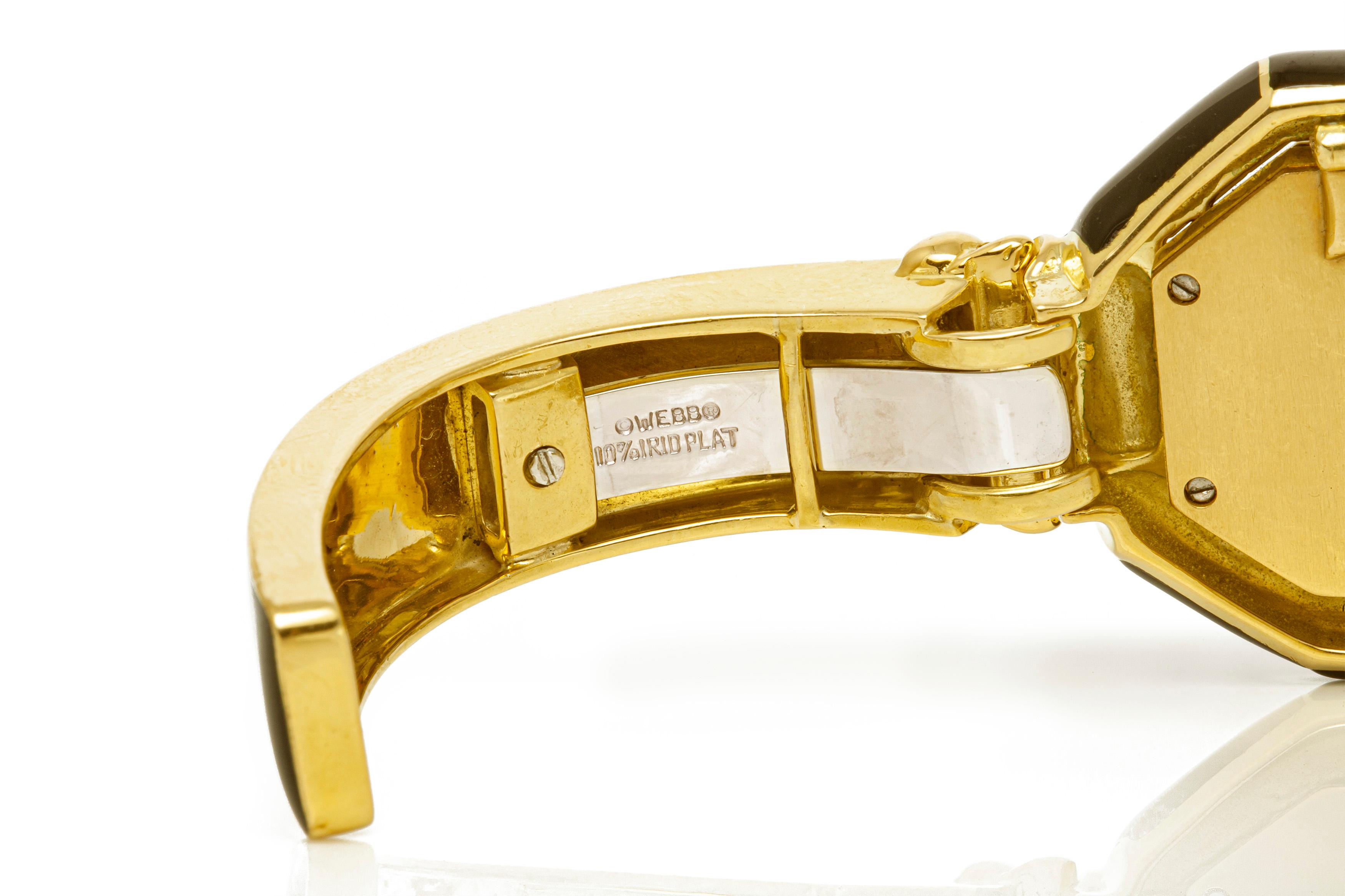 David Webb Black Enamel Watch with Diamonds For Sale at 1stDibs