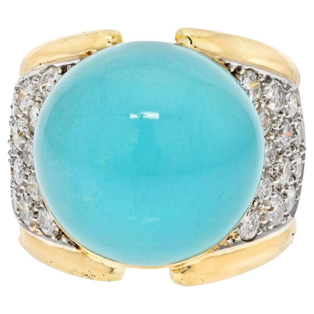 David Webb 18K Yellow Gold Large Dome Diamond Statement Ring at 1stDibs ...