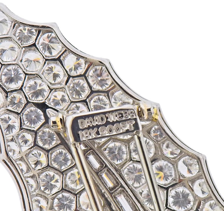 David Webb 40 Carat Diamond Gold Platinum Leaf Brooch Set For Sale at ...