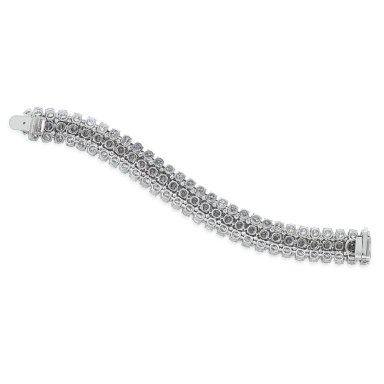 David Webb 52.00 Carat Round Diamond 5 Row Flexible Bracelet in ...