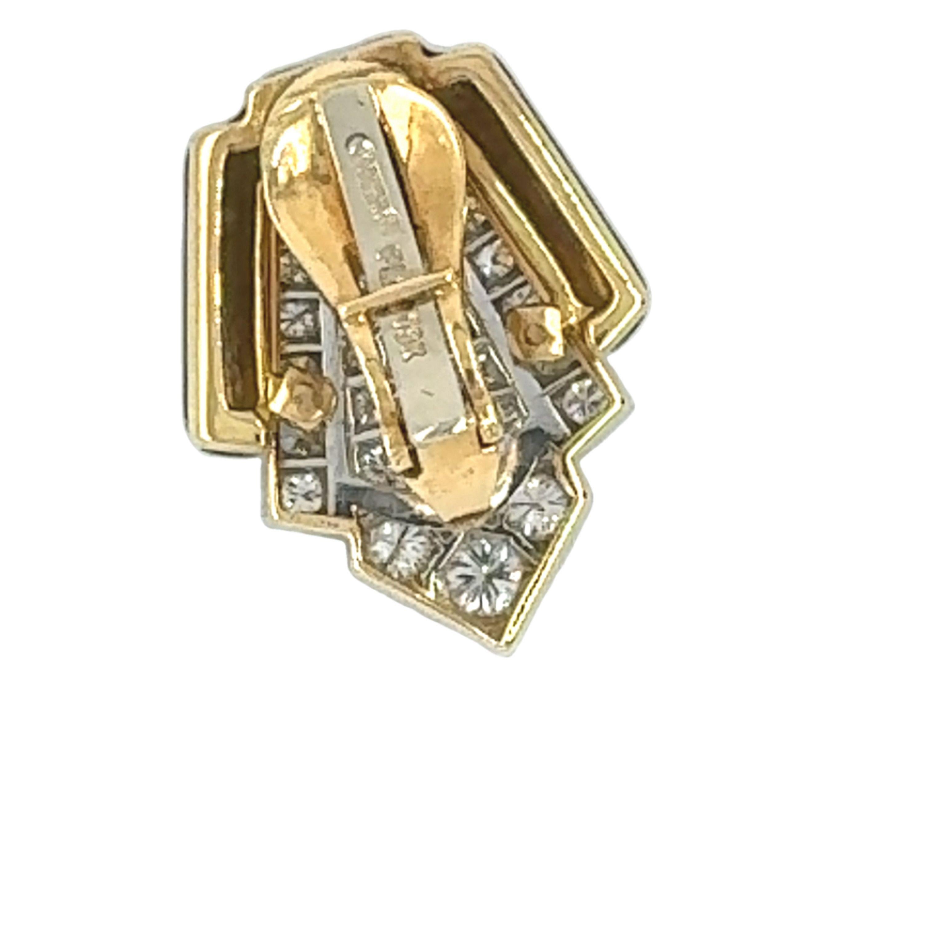 David Webb Diamond and Onyx Earring For Sale at 1stDibs