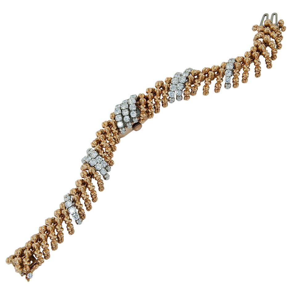 David Webb Gold, Platinum and Diamond watch at 1stDibs