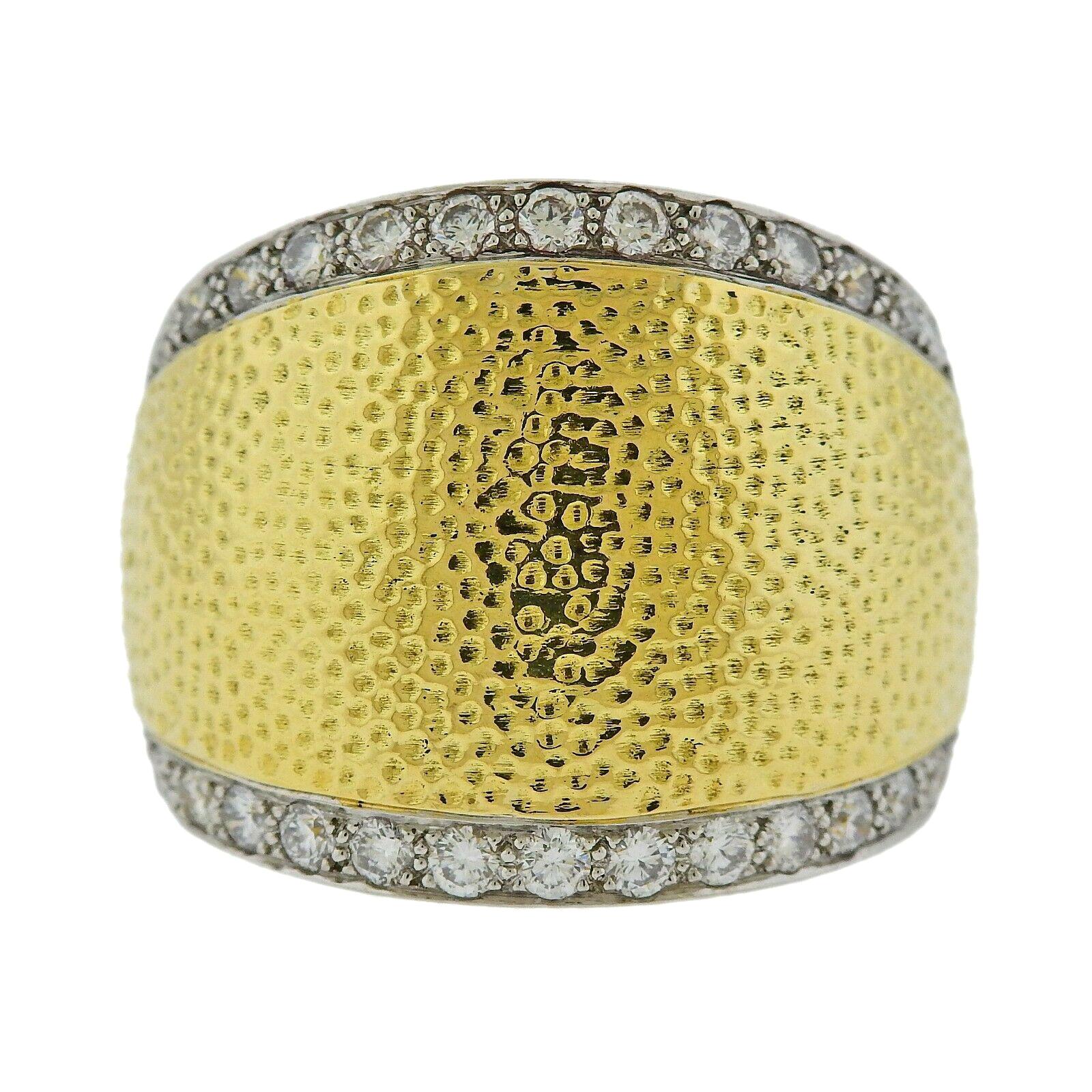 David Webb Diamond Gold Platinum Ring at 1stDibs