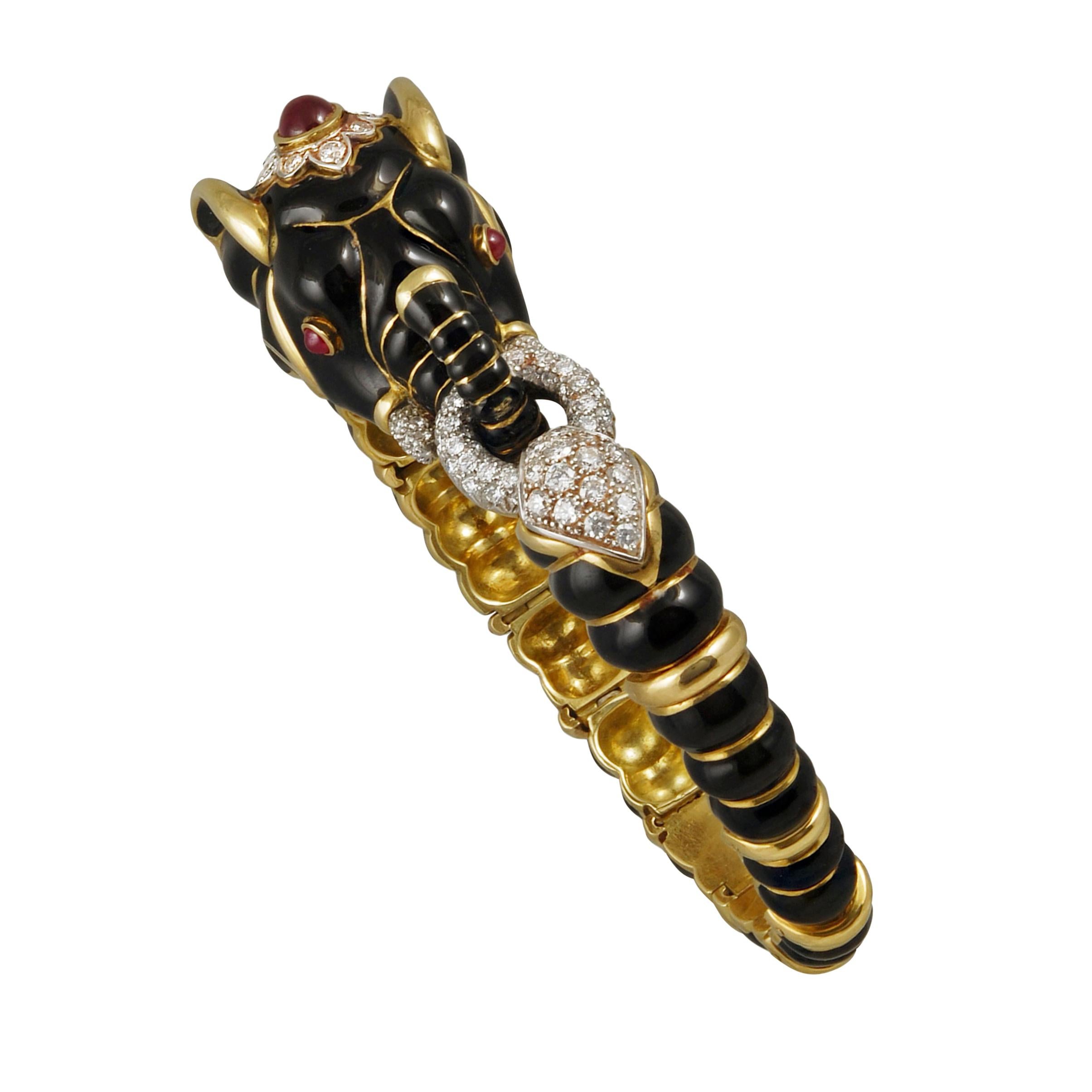 Gucci Gold Elephant Hair Bangle Bracelet at 1stDibs | antique elephant ...