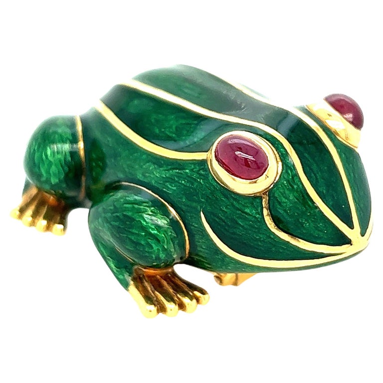 David Webb Frog Ruby Eyes Brooch For Sale at 1stDibs