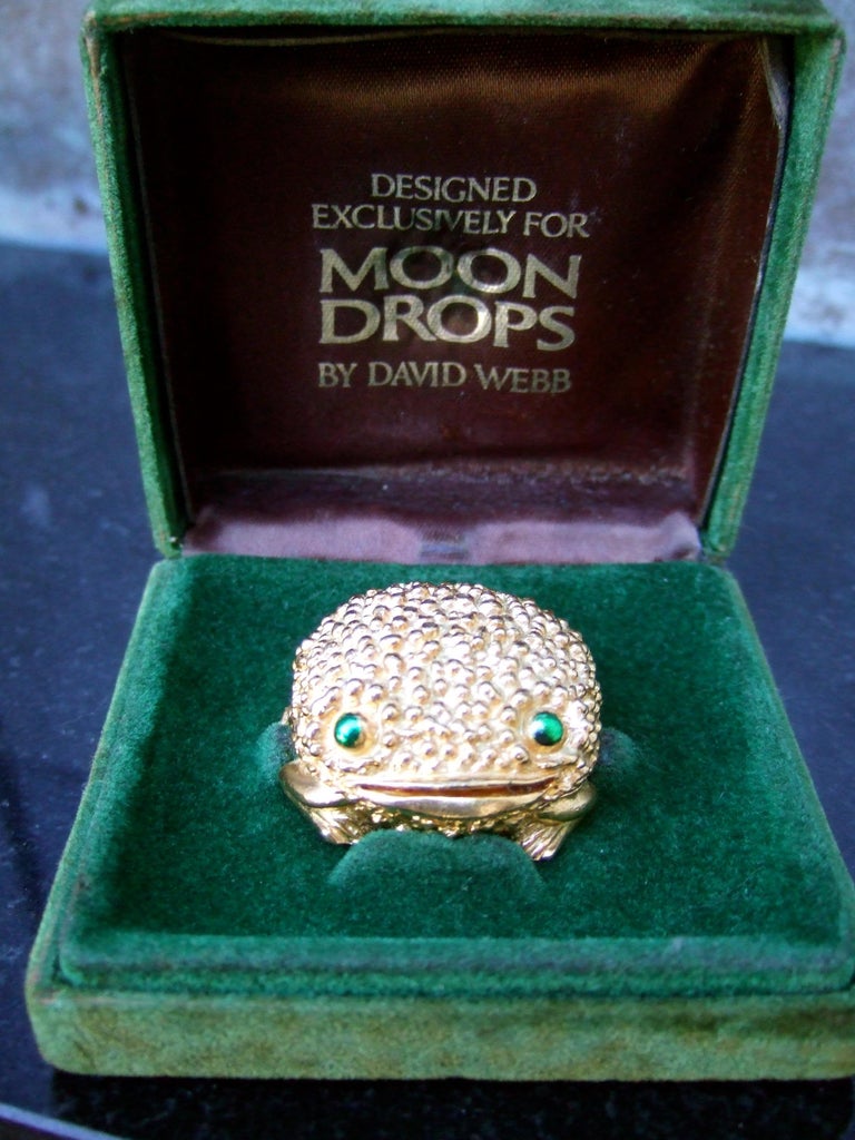 David Webb Gilt Metal Toad Wax Perfume Figure for Revlon c 1970s For ...