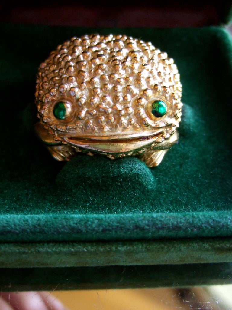 David Webb Gilt Metal Toad Wax Perfume Figure for Revlon c 1970s For ...