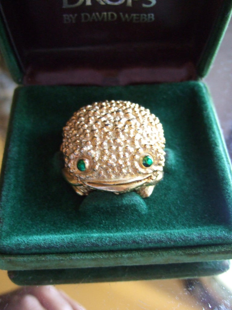 David Webb Gilt Metal Toad Wax Perfume Figure for Revlon c 1970s For ...