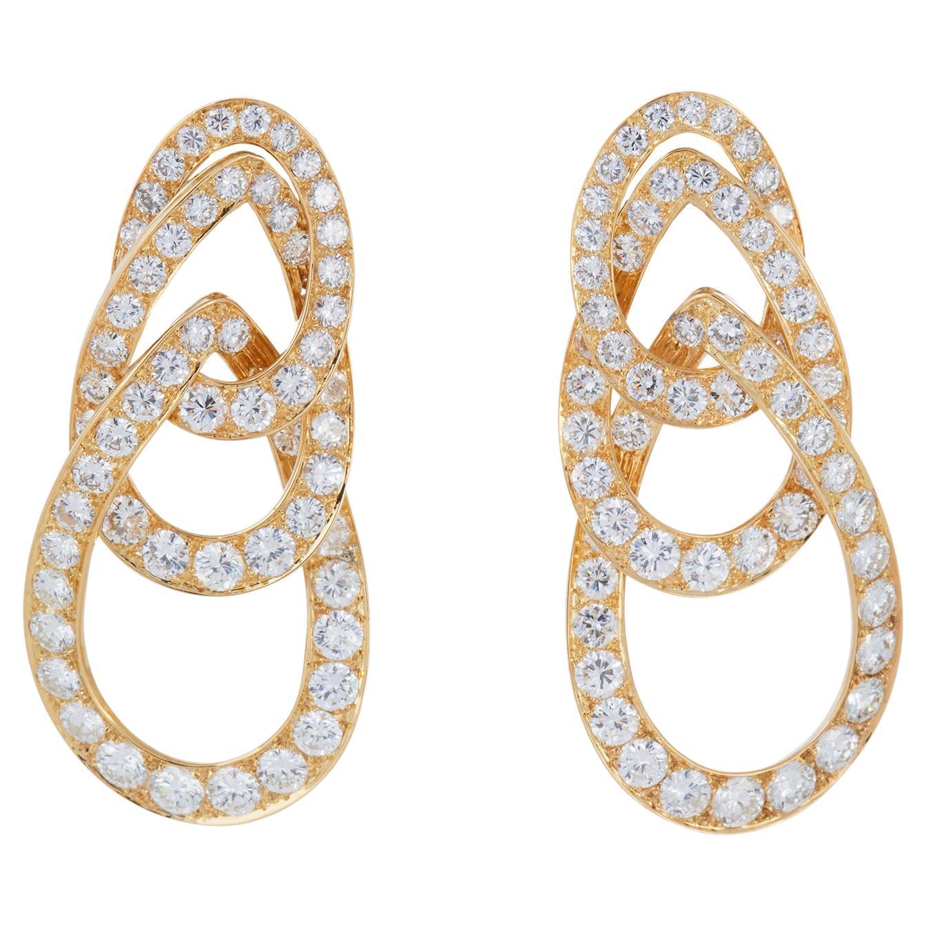 David Webb Gold and Diamond Ear Clips at 1stDibs