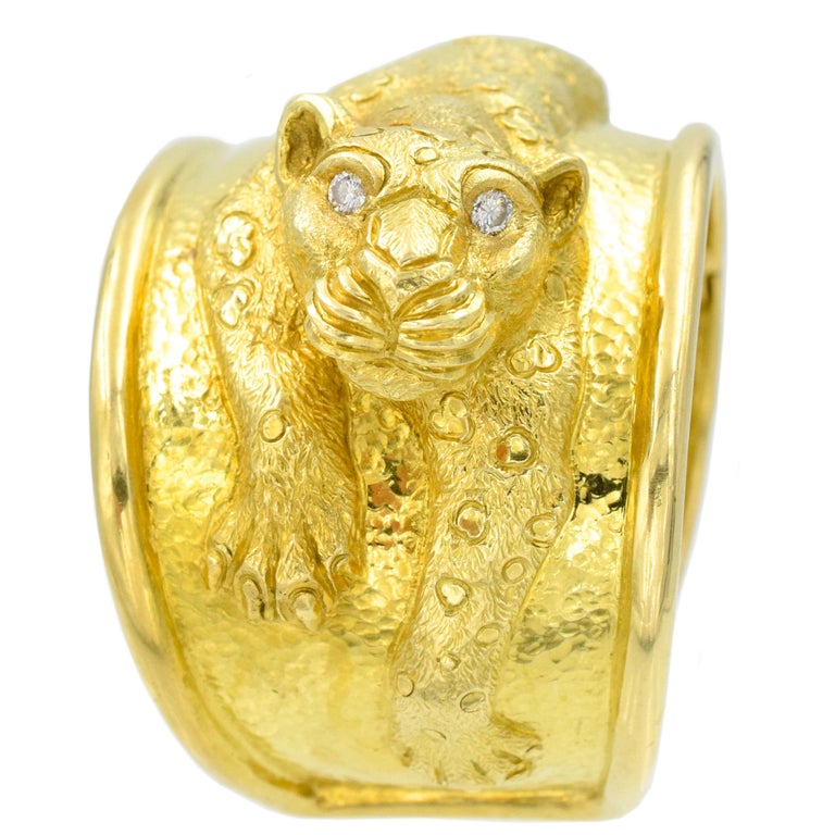 David Webb Gold and Diamond Leopard Cuff at 1stDibs | david webb ...