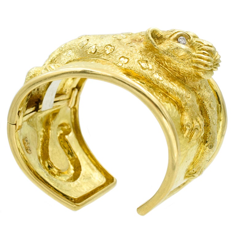 David Webb Gold and Diamond Leopard Cuff at 1stDibs | david webb ...