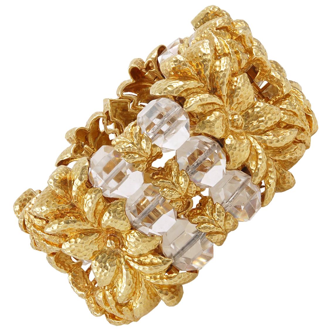 David Webb Platinum and 18K Yellow Gold Notre Dame Rock Crystal ...
