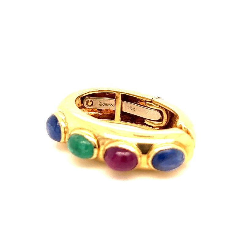 David Webb Gold Multi-Gem Ear Clips For Sale at 1stDibs