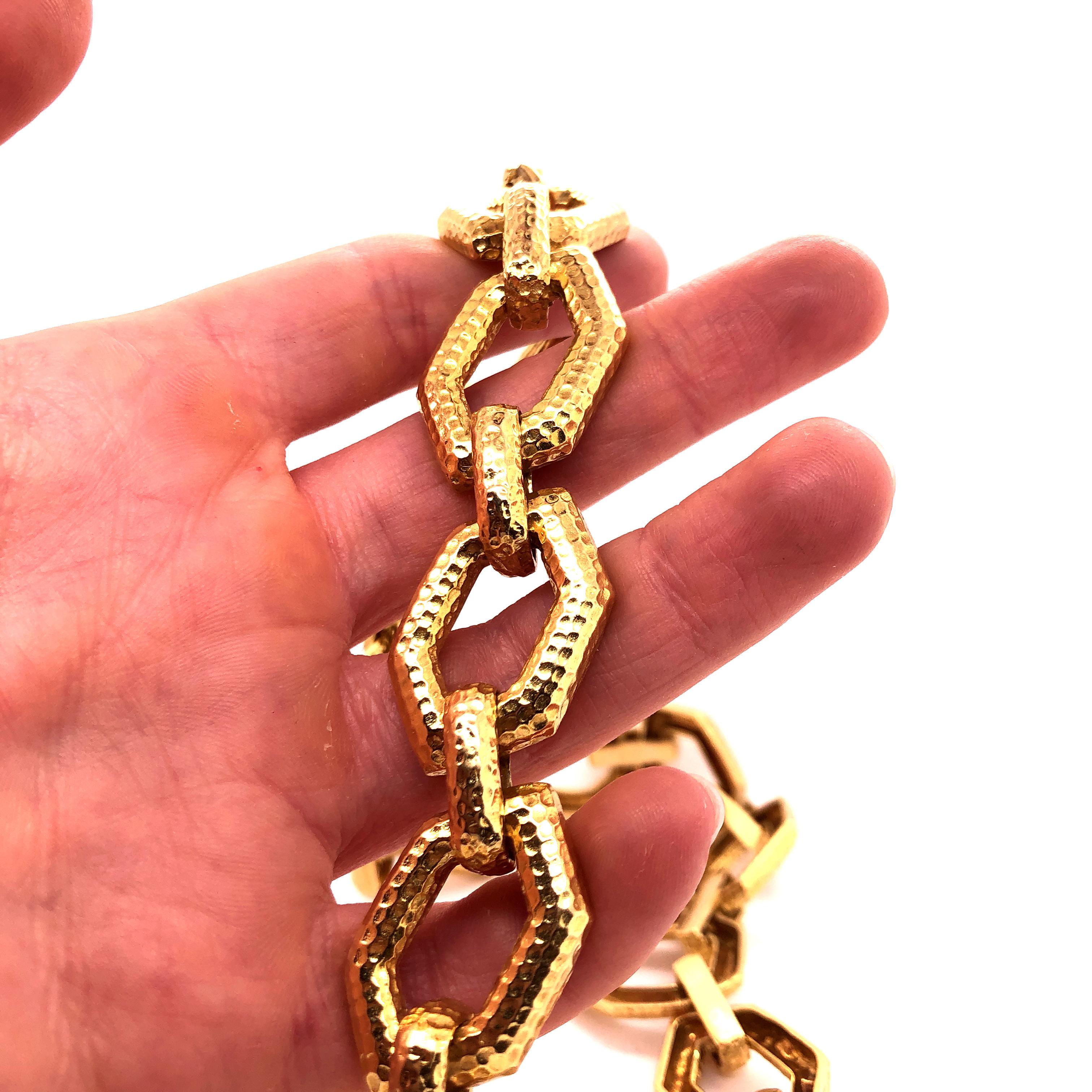 David Webb Heavy Hex Link Necklace at 1stDibs