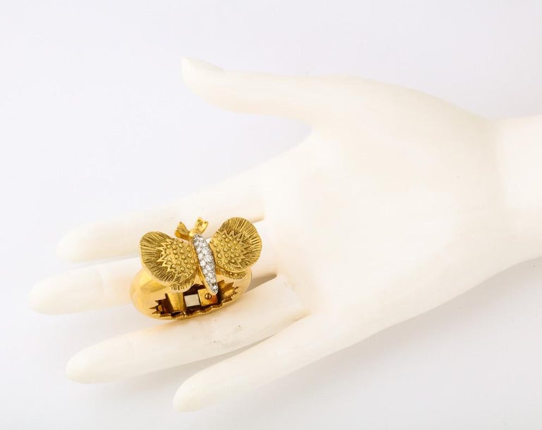 David Webb One of a Kind Diamond Butterfly Hair Clip at 1stDibs