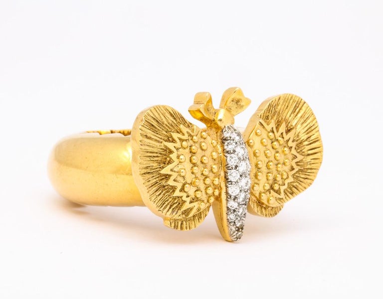 David Webb One of a Kind Diamond Butterfly Hair Clip at 1stDibs