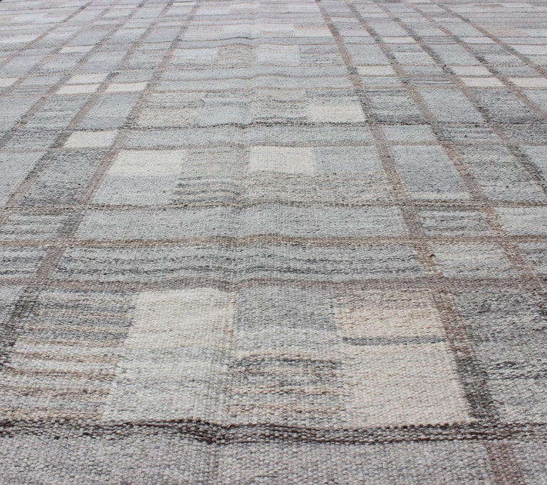 Geometric Stripe Block Modern Scandinavian Flat-Weave Design Rug in ...