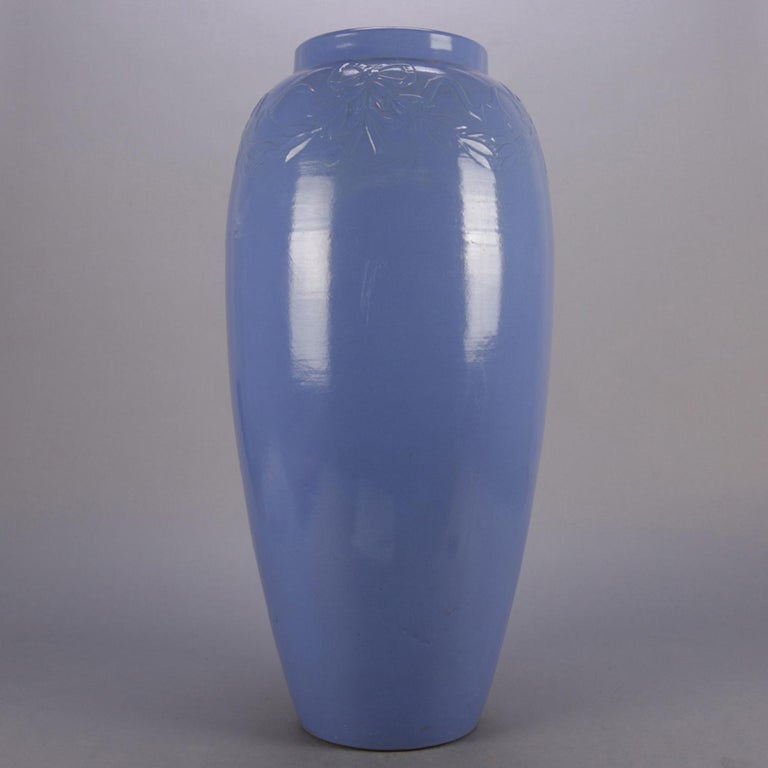 2 Arts and Crafts McCoy School Pottery Periwinkle Swags and Bows Floor ...