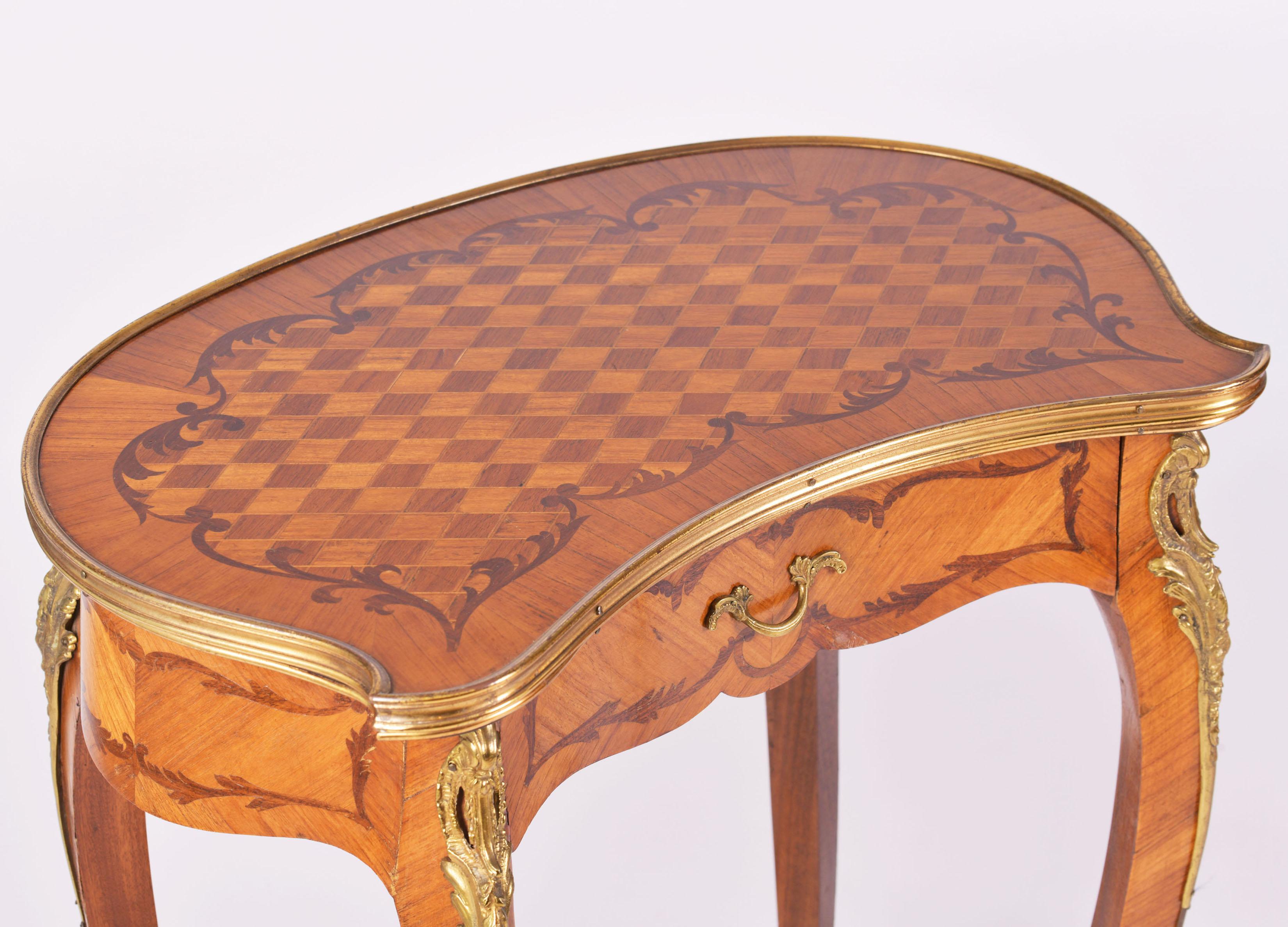 Pair of French Kidney Shaped Side Tables at 1stDibs