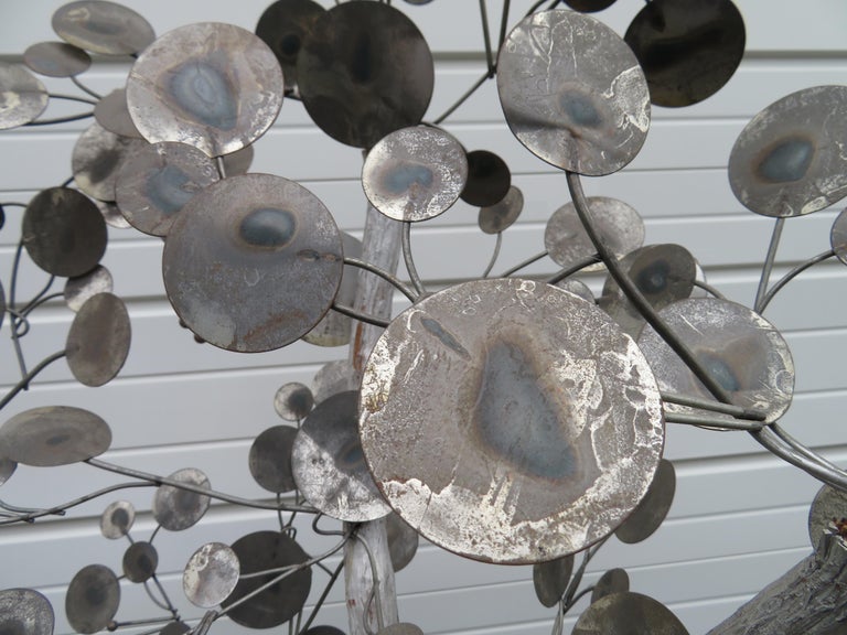 Whimsical C. Jere Chrome Raindrops Tree Mid-Century Modern at 1stDibs