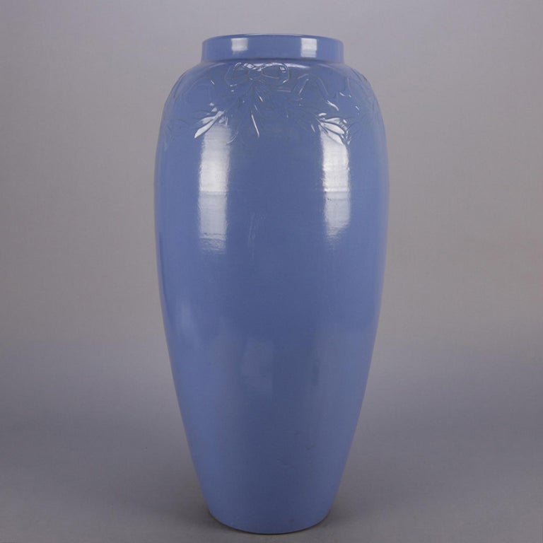 2 Arts and Crafts McCoy School Pottery Periwinkle Swags and Bows Floor ...