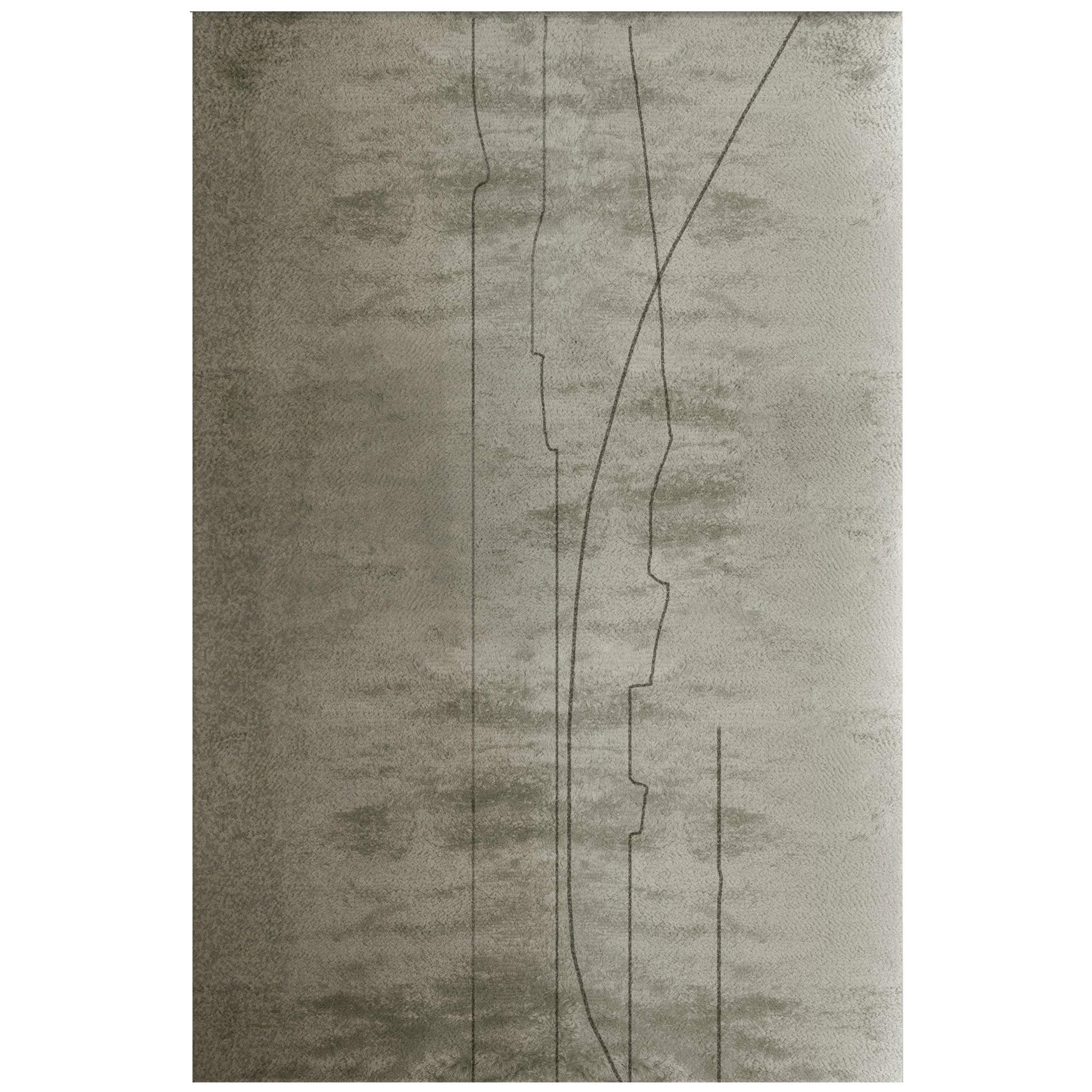 Yagua Hand-Tufted Tencel Rug in Blue and Light Gray For Sale at 1stDibs