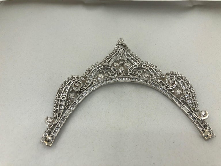 David Webb Diamond Pearl Gold Platinum Necklace / Tiara For Sale at ...