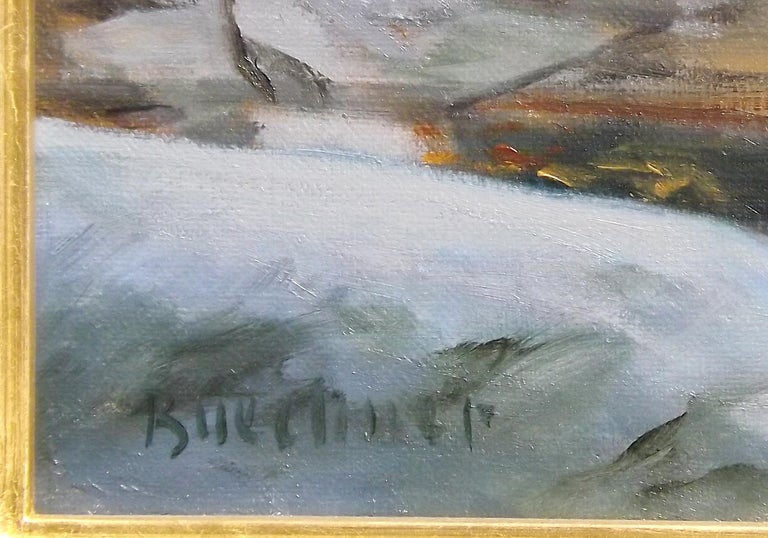 Thomas Buechner Oil Painting on Canvas of a Stream in the Woods at 1stDibs