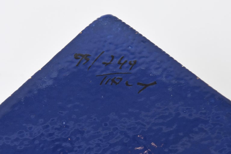 Italian Mid-Century Modern Bitossi Glazed Ceramic, Gold and Brass ...