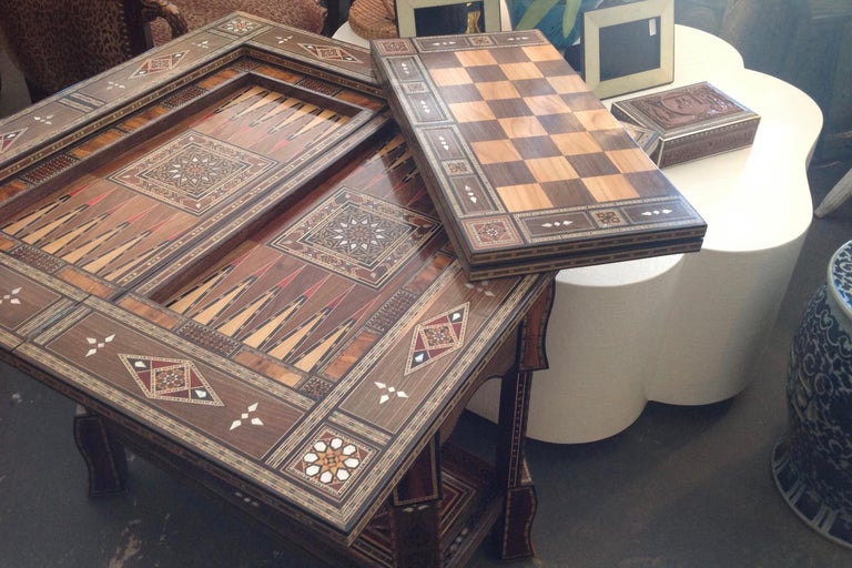 Moroccan Folding Game Table at 1stDibs
