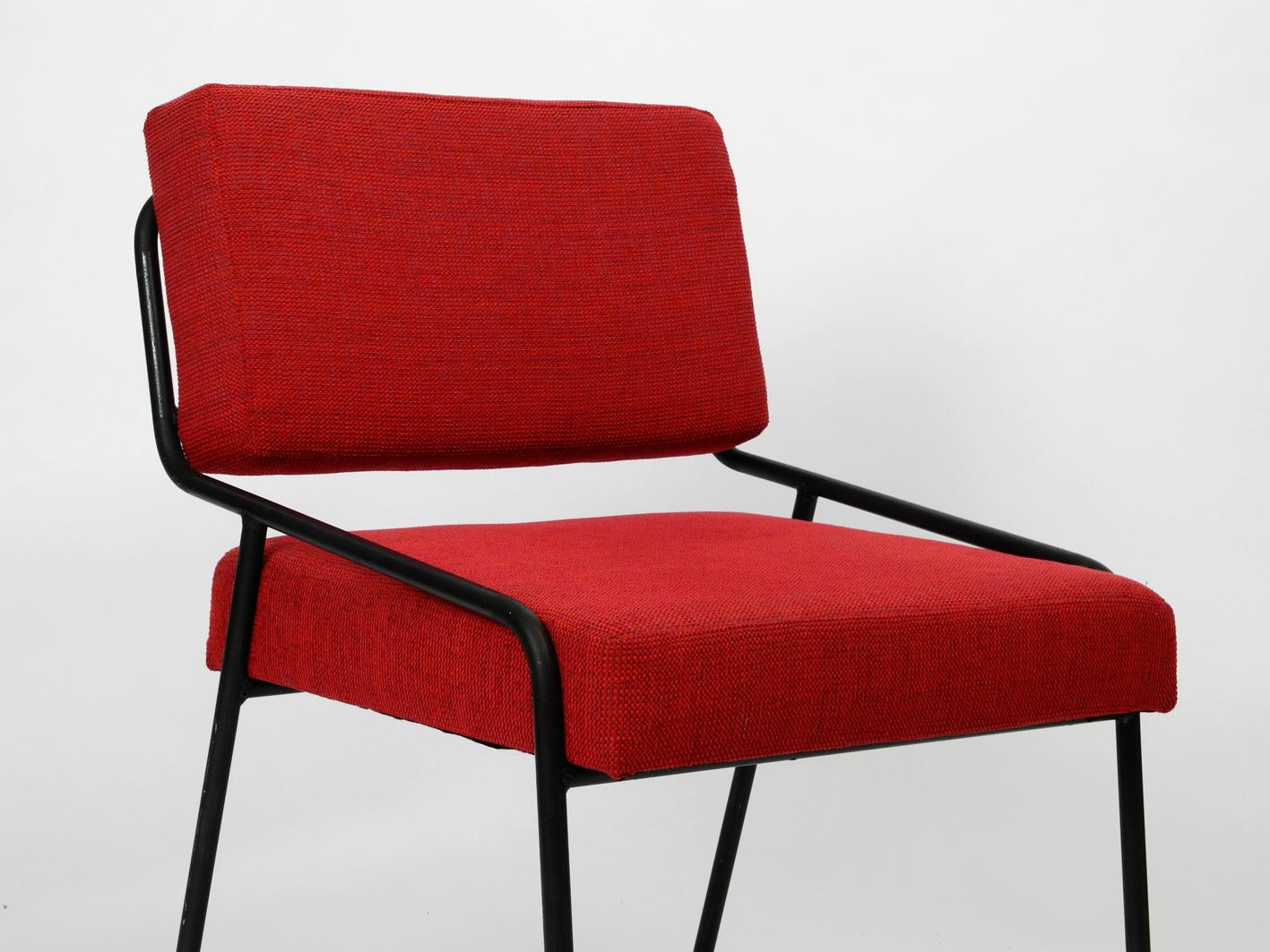 1950s Heavy Black Metal Chair Reupholstered Made in Czech Republic at ...