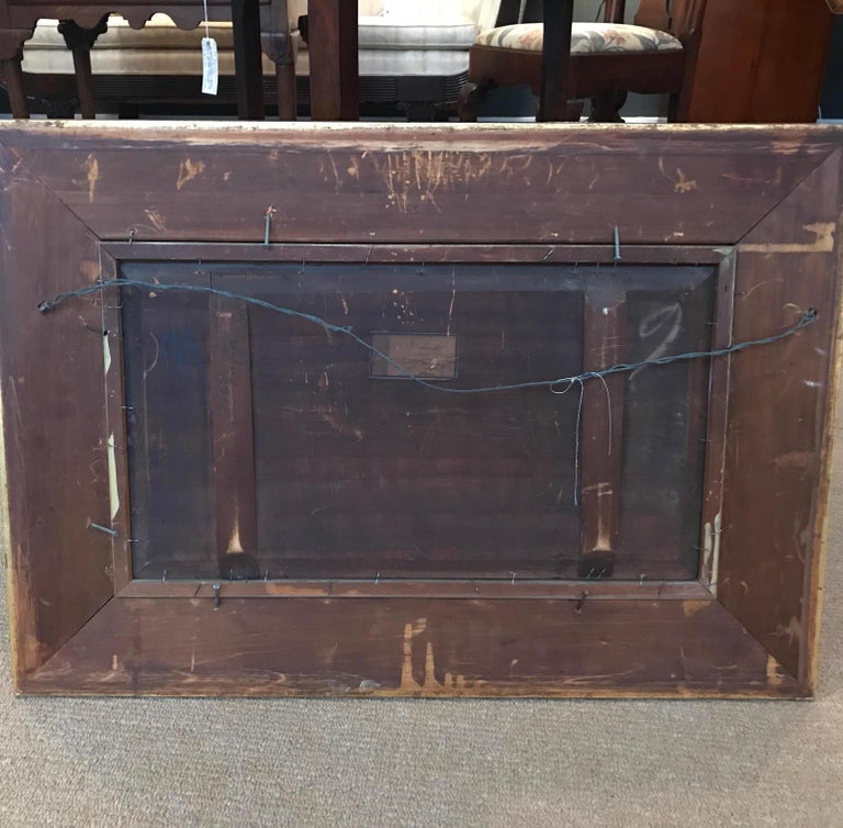 Antique Oil Painting on Board Artist SIgned Original Frame For Sale at 1stDibs