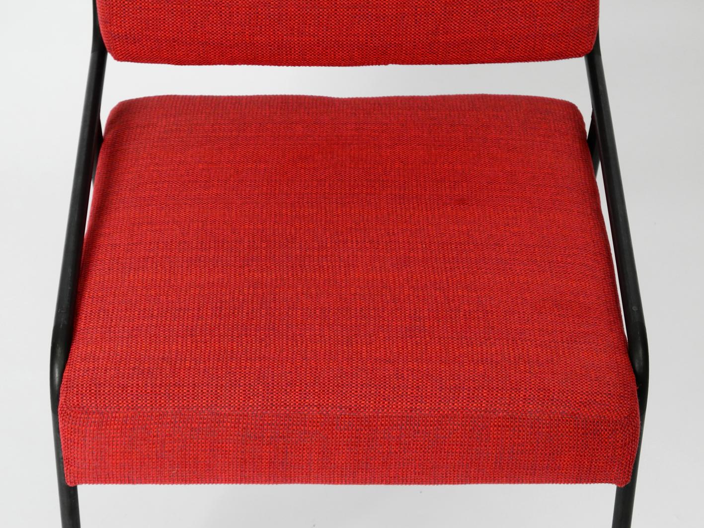 1950s Heavy Black Metal Chair Reupholstered Made in Czech Republic at ...