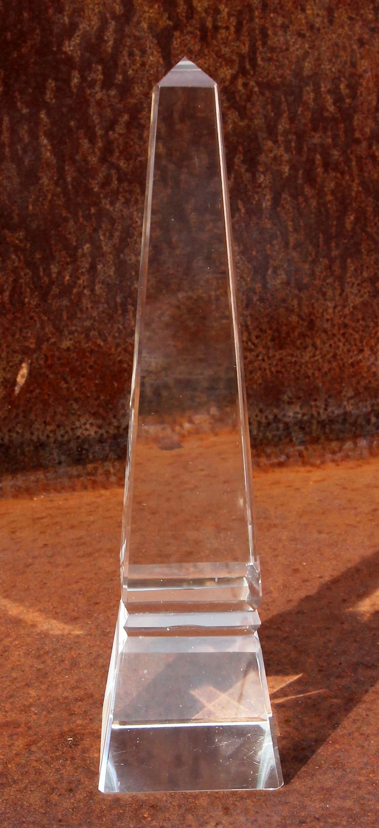 Clear Crystal Glass Obelisk at 1stDibs | obelisk for sale, obelisk ...