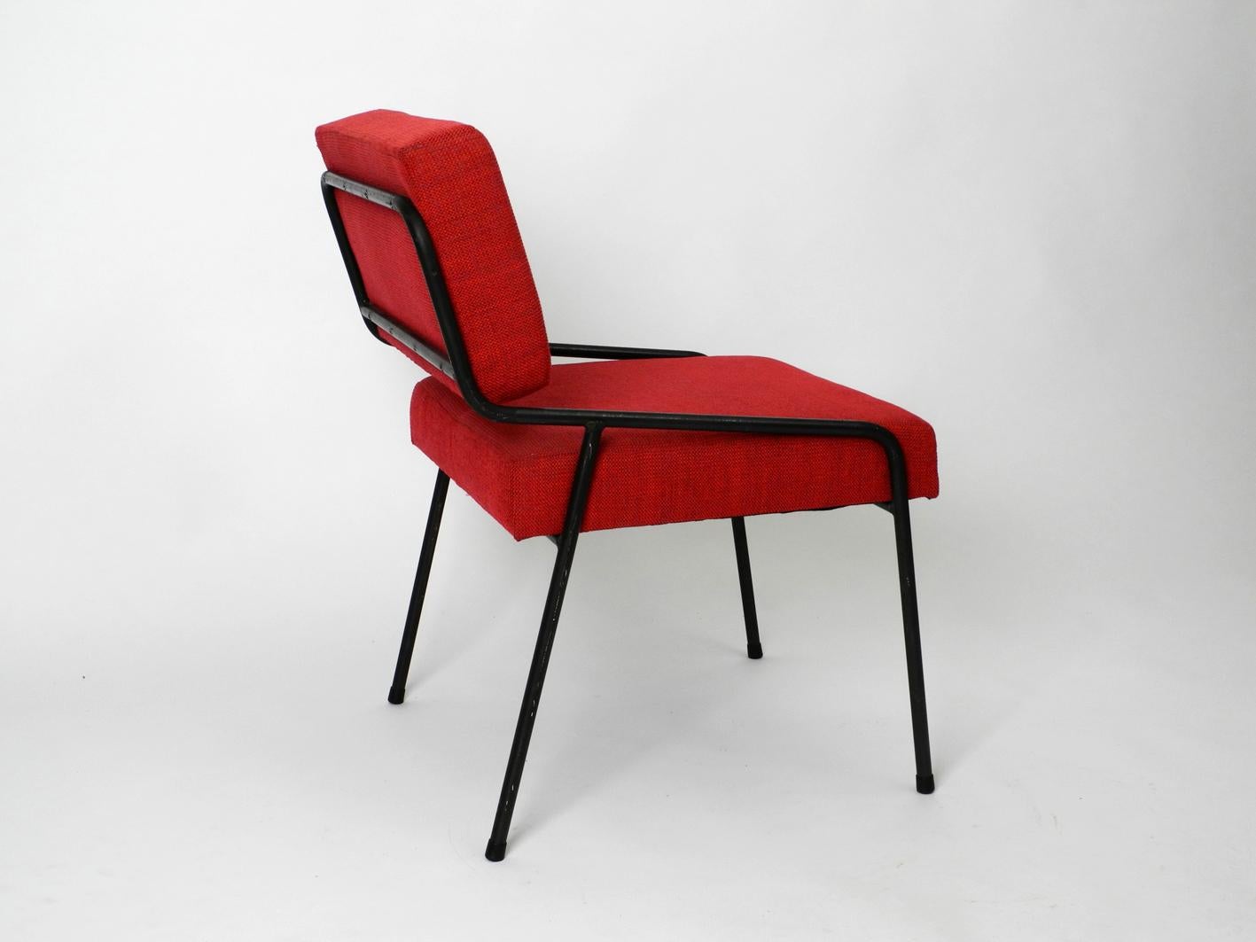 1950s Heavy Black Metal Chair Reupholstered Made in Czech Republic at ...