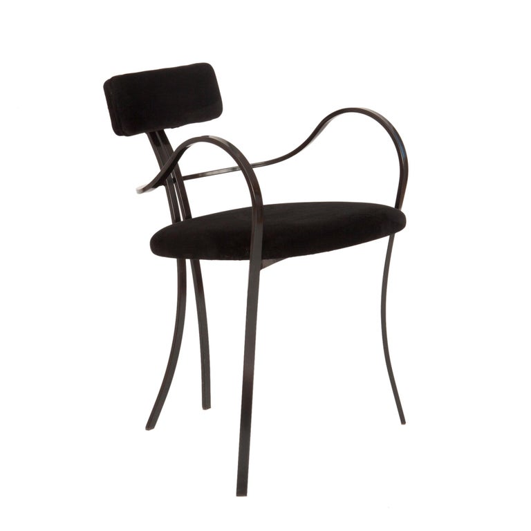 Contemporary Violet Chair with Velvet Seat and Seatback in Black Color ...
