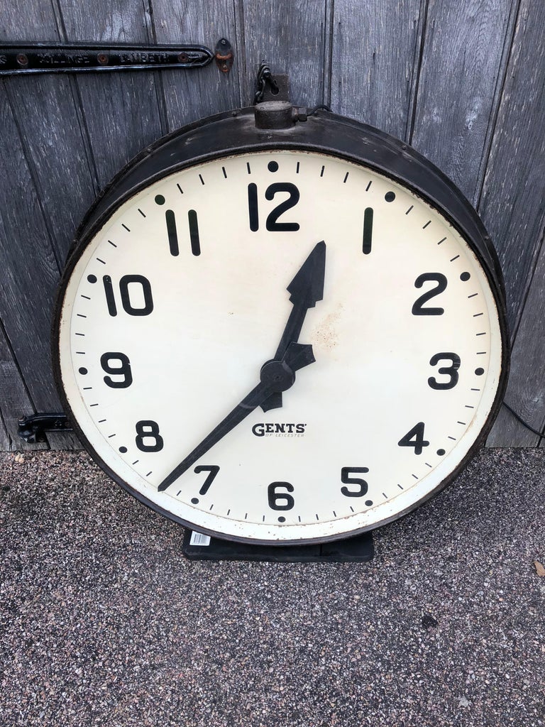 Industrial Factory Clock, Gents of Leicester, circa 1920 at 1stDibs