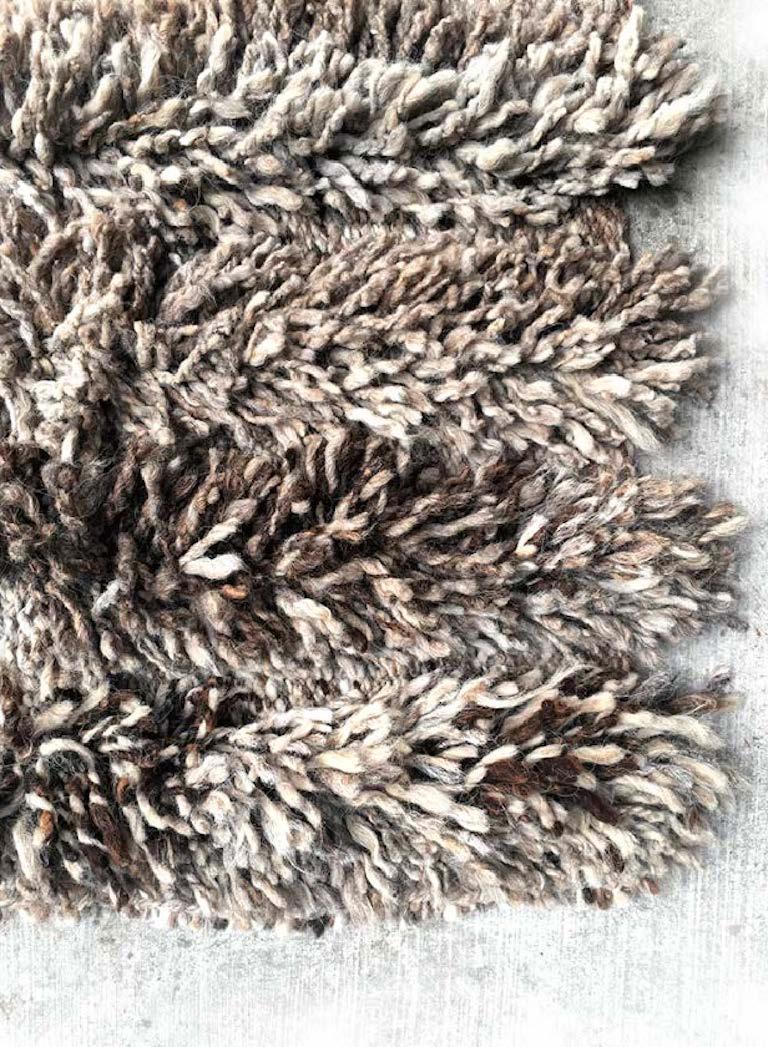 Handwoven Wool Rug, Organic Modern Tailored Shag Style For Sale at 1stDibs