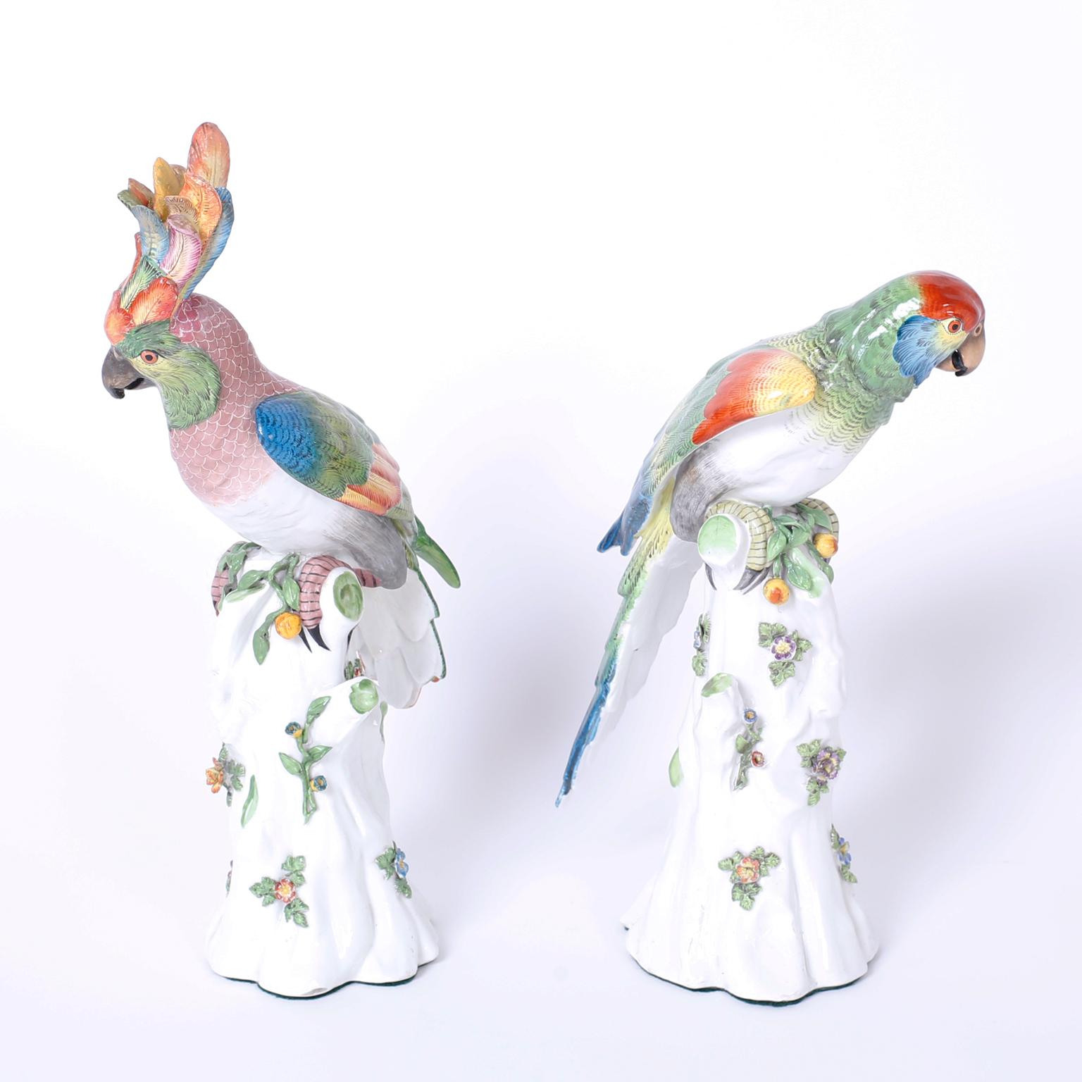 Pair of Porcelain Parrots at 1stDibs | french porcelain marks crossed ...