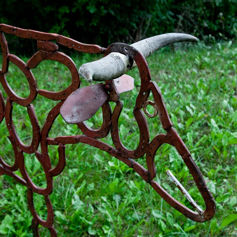 Iron Sculpture of a Cow, 20th Century For Sale at 1stDibs